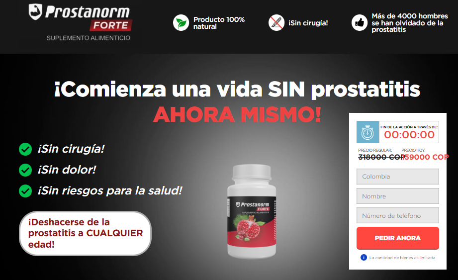 Prostanorm Forte Precio Colombia: ¡Cápsulas para la prostatitis!
